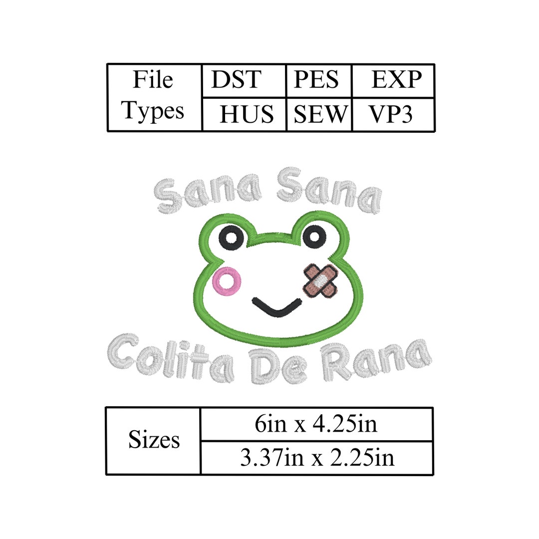 Sana Sana Colita De Rana Embroidery Design - Etsy