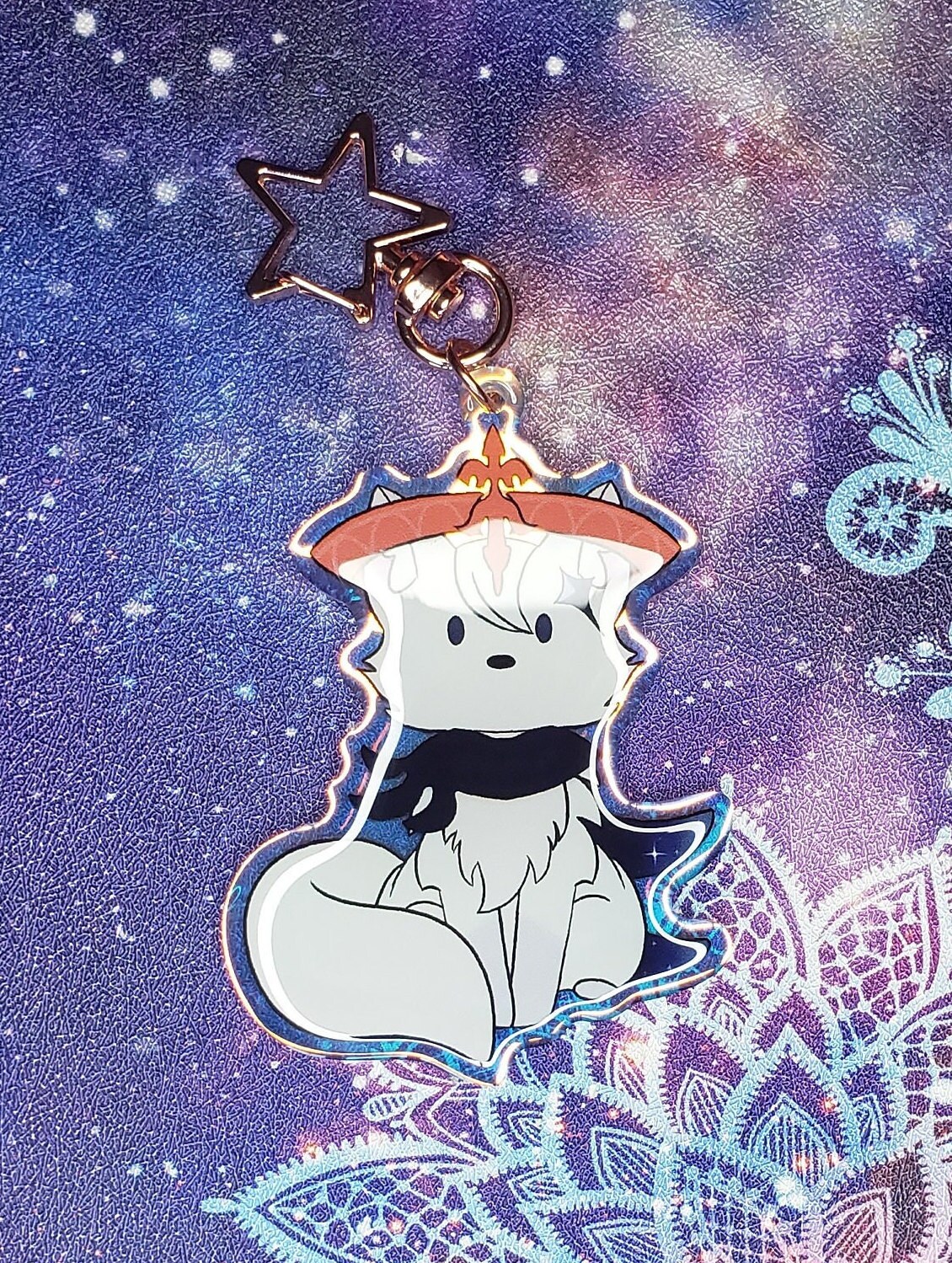 Paimon Acrylic Keychain Genshin Impact Rainbow Acrylic Double Sided ...