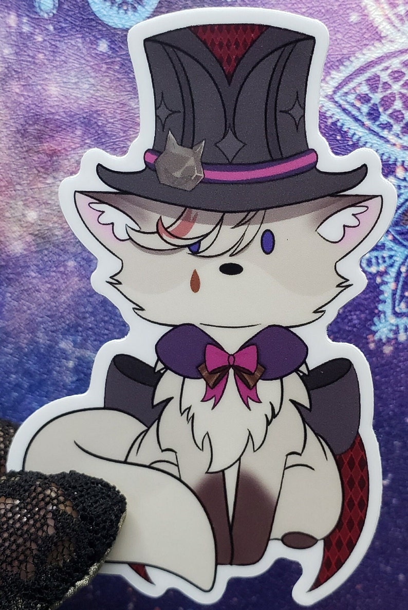 Lyney Sticker Genshin Impact Fontaine Fox Stickers Cute Kawaii Premium Matte Vinyl Stickers