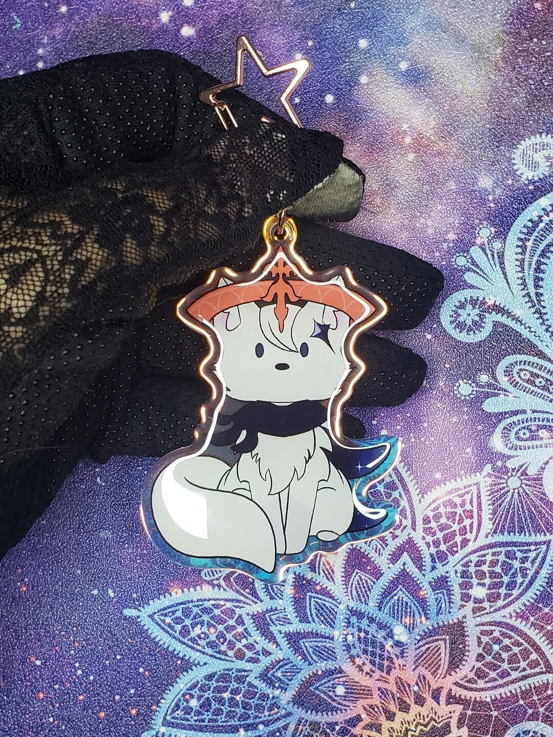 Paimon Acrylic Keychain Genshin Impact Rainbow Acrylic Double Sided ...