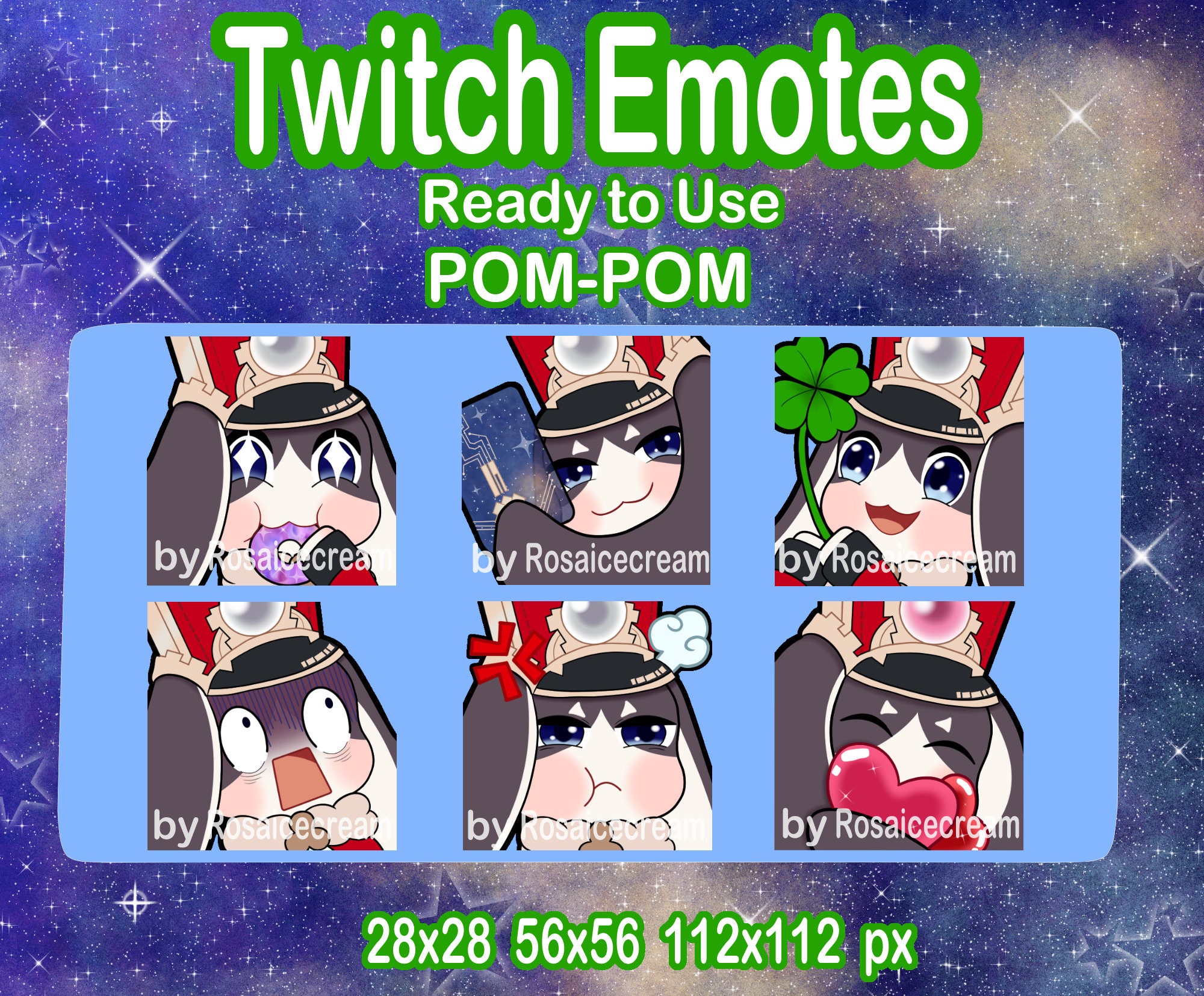 Honkai Star Rail: Pom-pom Emotes (6) | Twitch | Discord | Cute Kawaii ...