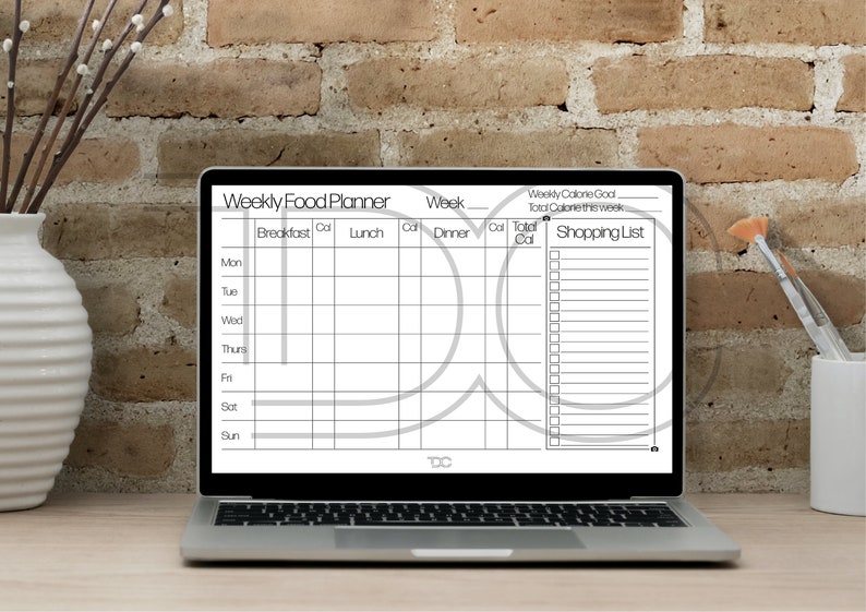 Digital Weekly Food Planner, Premium, Downloadable, Hyperlinked Pdf ...