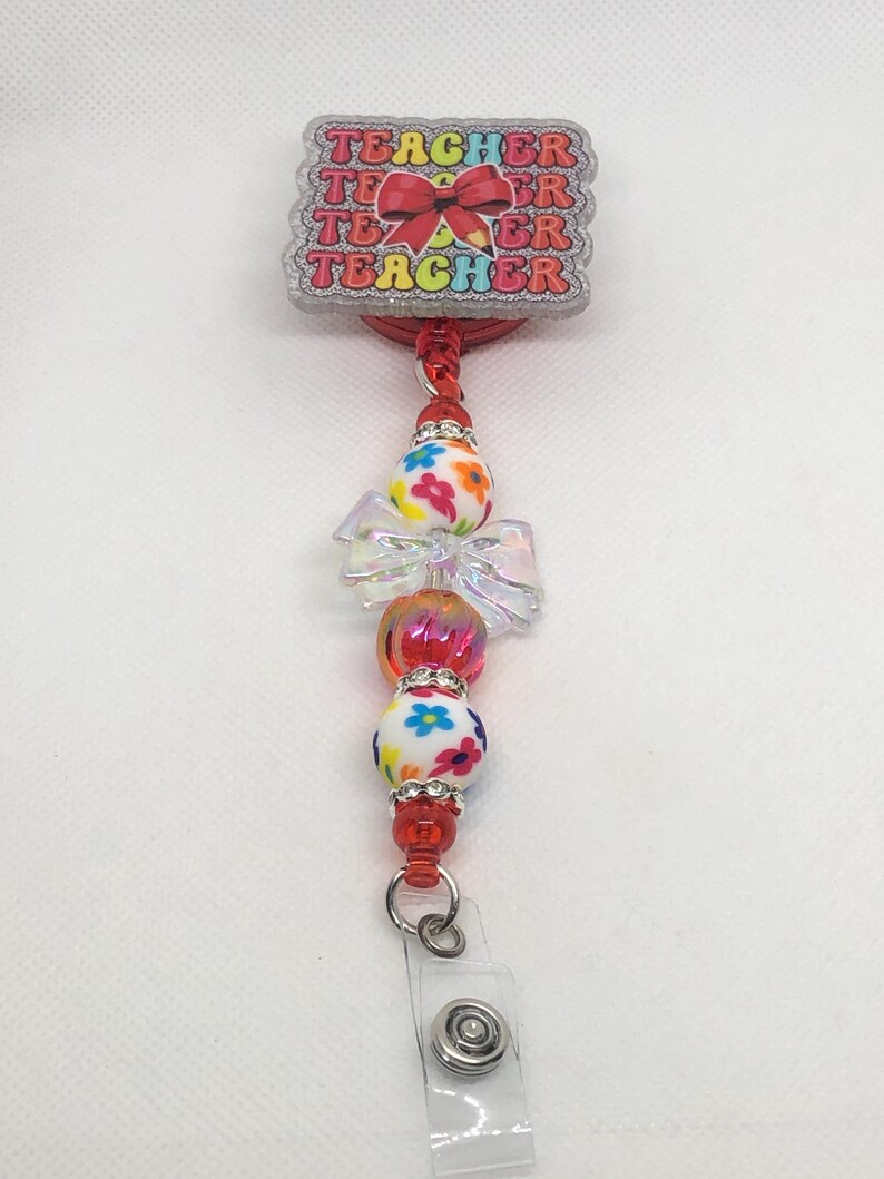 Fancy Beaded Badge Reels for Teachers, Nurses and Social Workers - Etsy