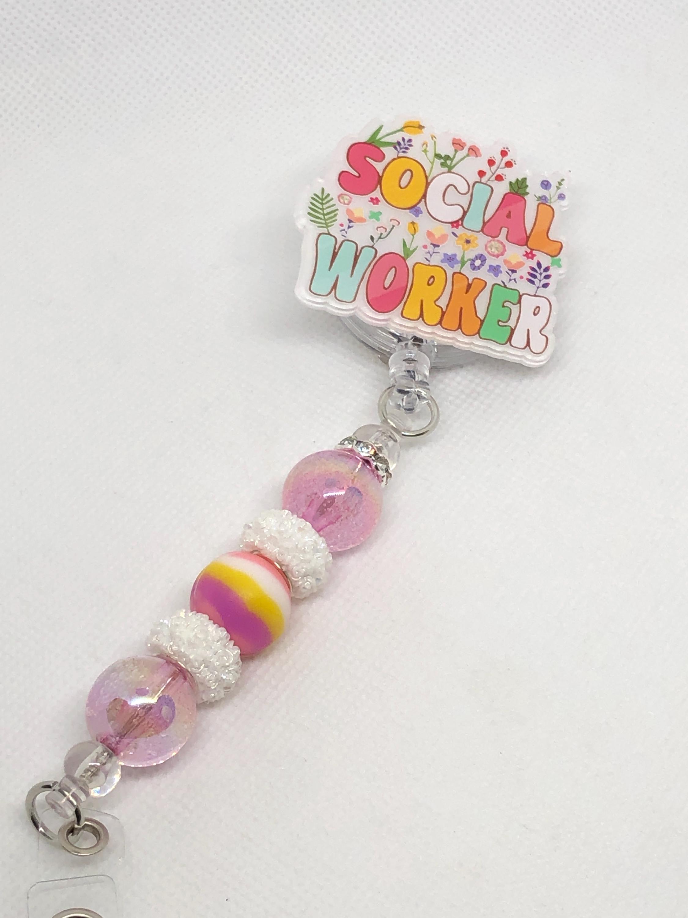Fancy Beaded Badge Reels for Teachers, Nurses and Social Workers - Etsy