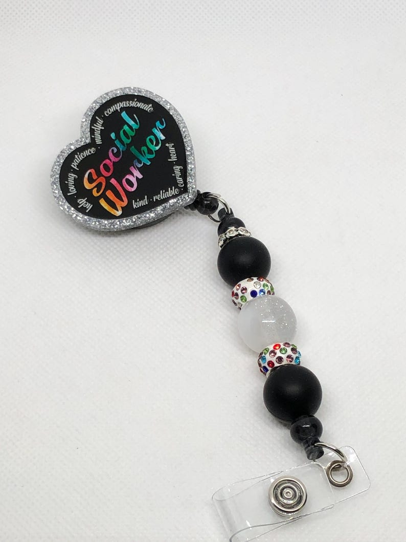 Fancy Beaded Badge Reels for Teachers, Nurses and Social Workers - Etsy
