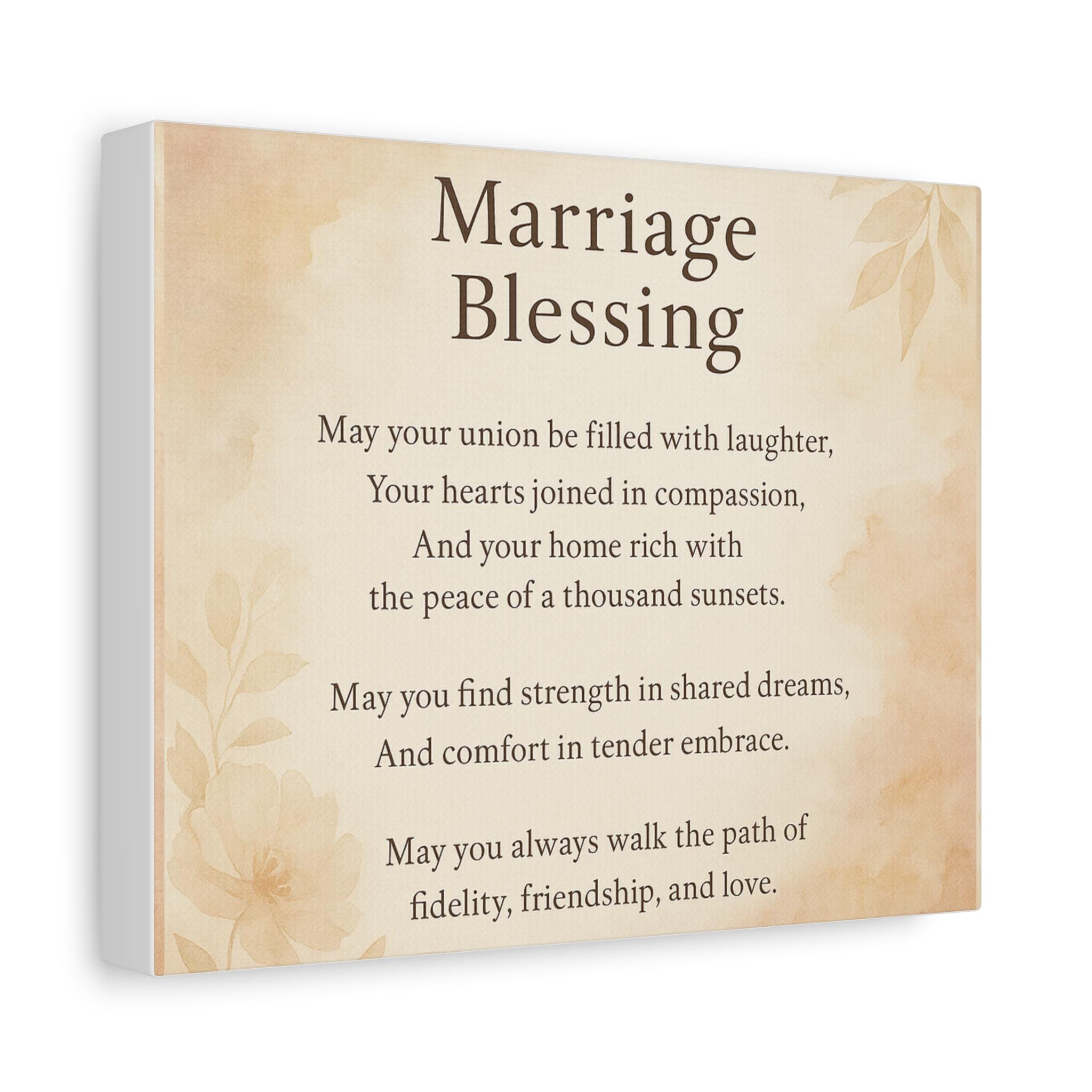 Marriage Blessing Canvas: Watercolor Floral Wedding Keepsake - Etsy
