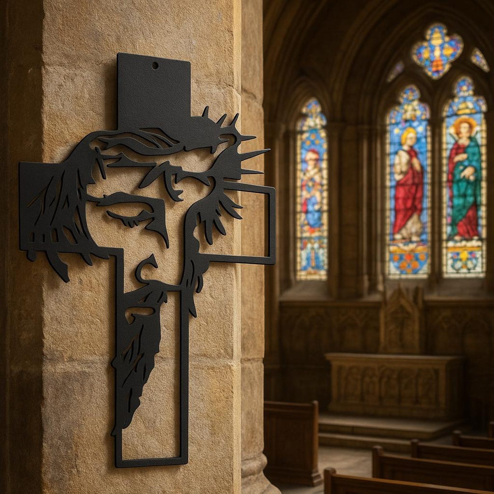 Jesus Cross Metal Wall Art, Christian Home Decor, Religious Easter Gift ...