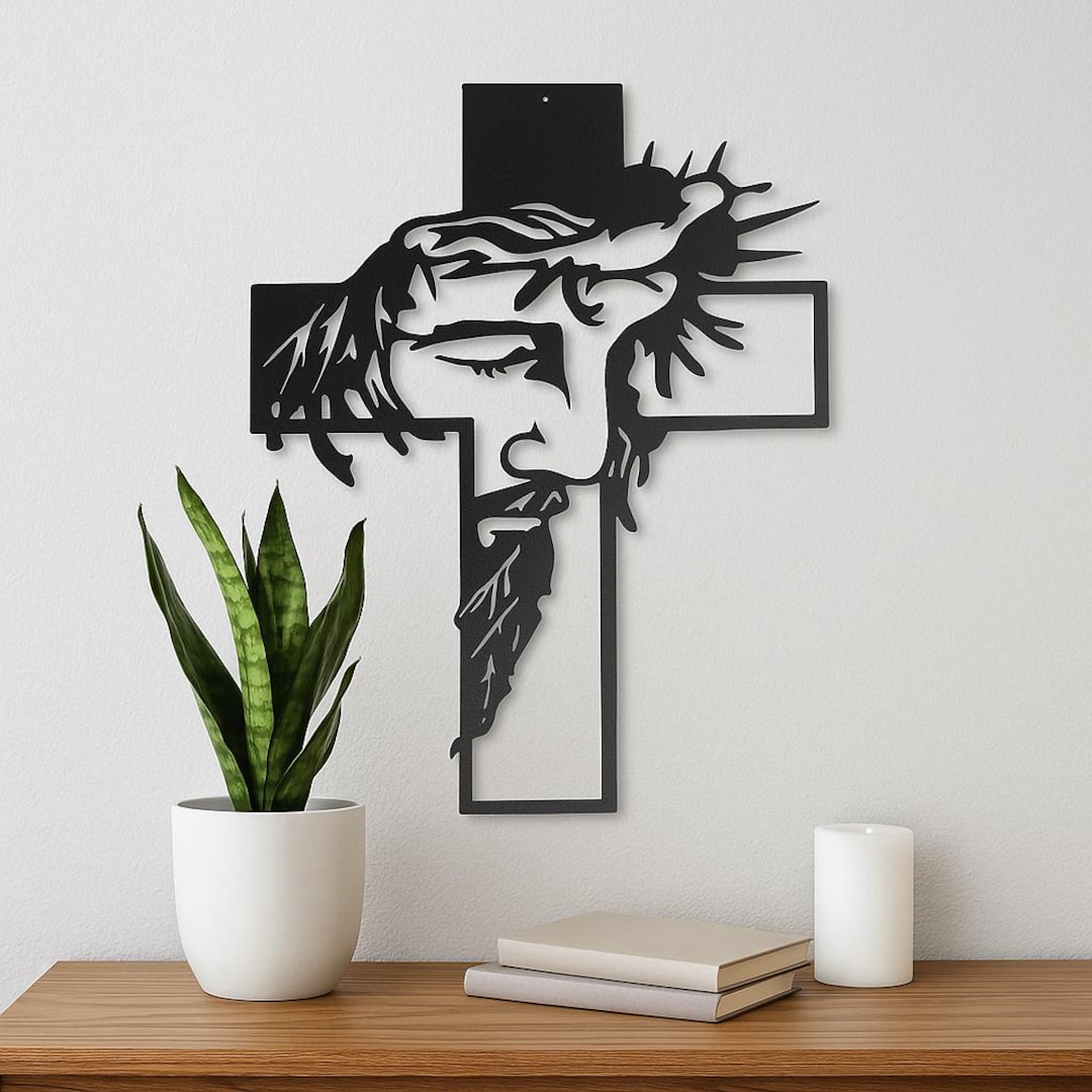 Jesus Cross Metal Wall Art, Christian Home Decor, Religious Easter Gift ...