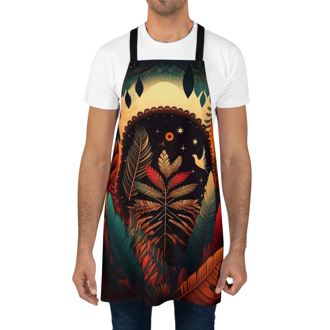 Apron, Original Boho Abstract Art Apron, Native Art Apron, Unique ...
