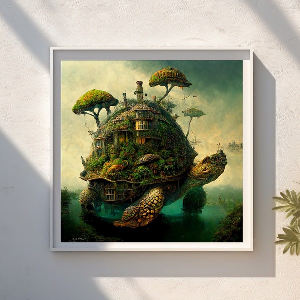 Turtle Whimsical Painting - Etsy