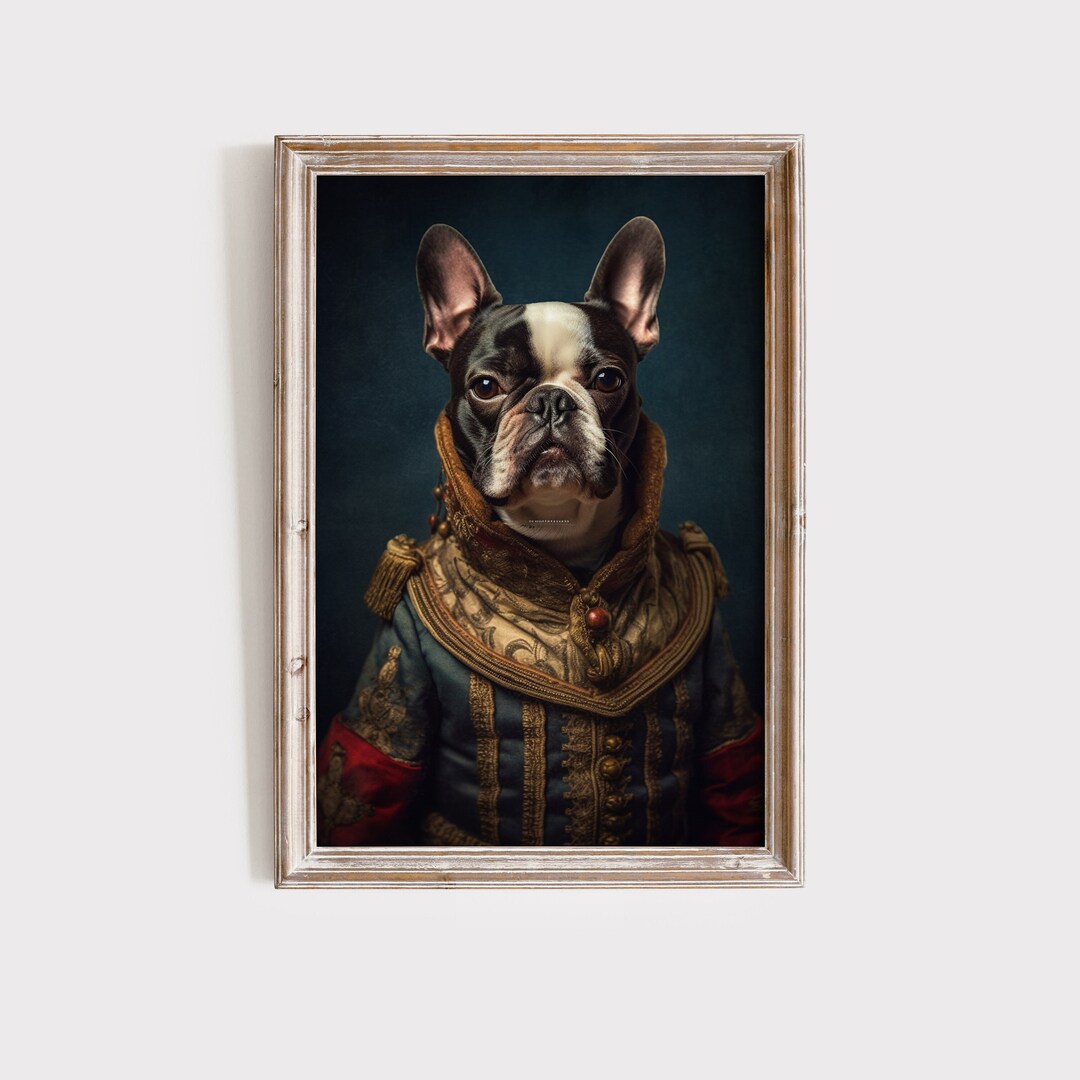 Renaissance Portrait of French Bulldog - Eye-catching Animal Art Print ...