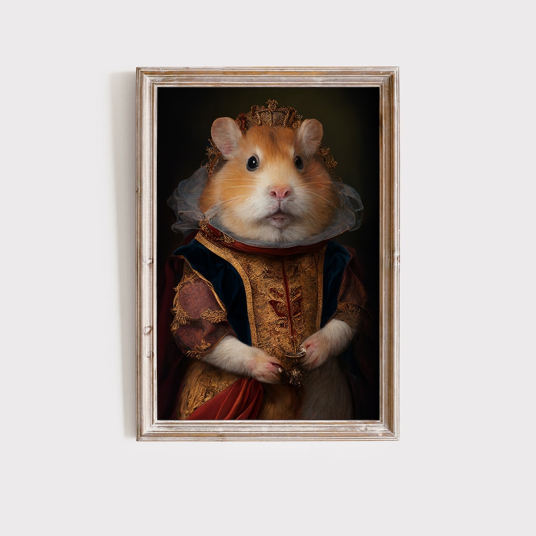 Hamster Portrait: Whimsical Wall Decor, Humorous Animal Art Print - Etsy