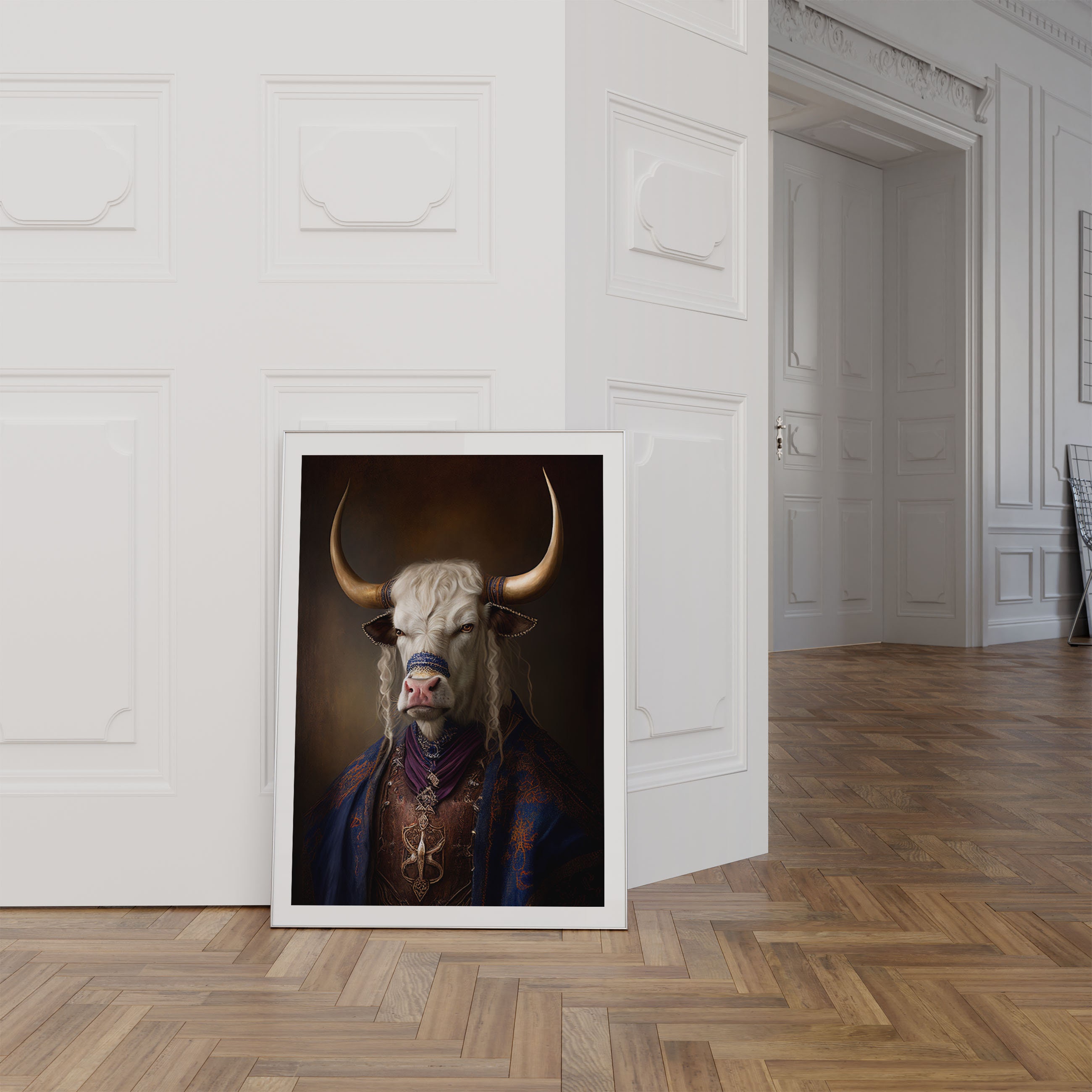 Majestic Longhorn Portrait Renaissance Animal Painting - Etsy