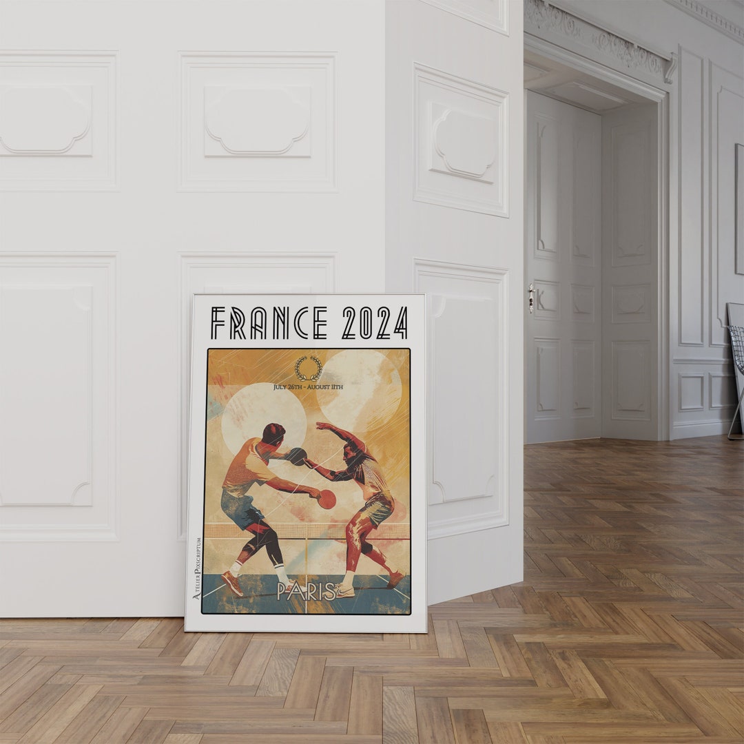 Table Tennis Poster France 2024 - Ping Pong Duel in Paris - Art ...