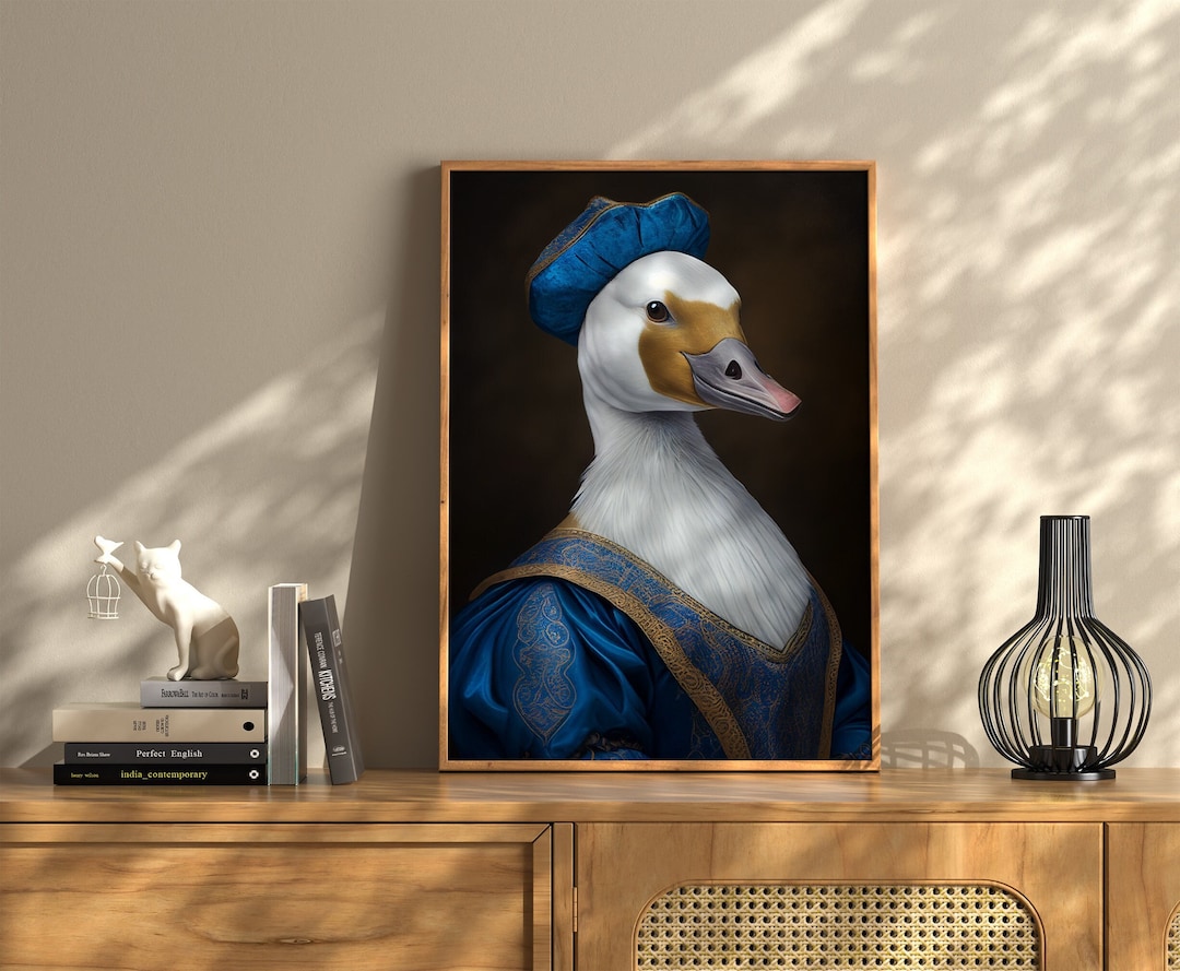 Elegant Duck Portrait Renaissance Bird Painting Aquatic Wall - Etsy