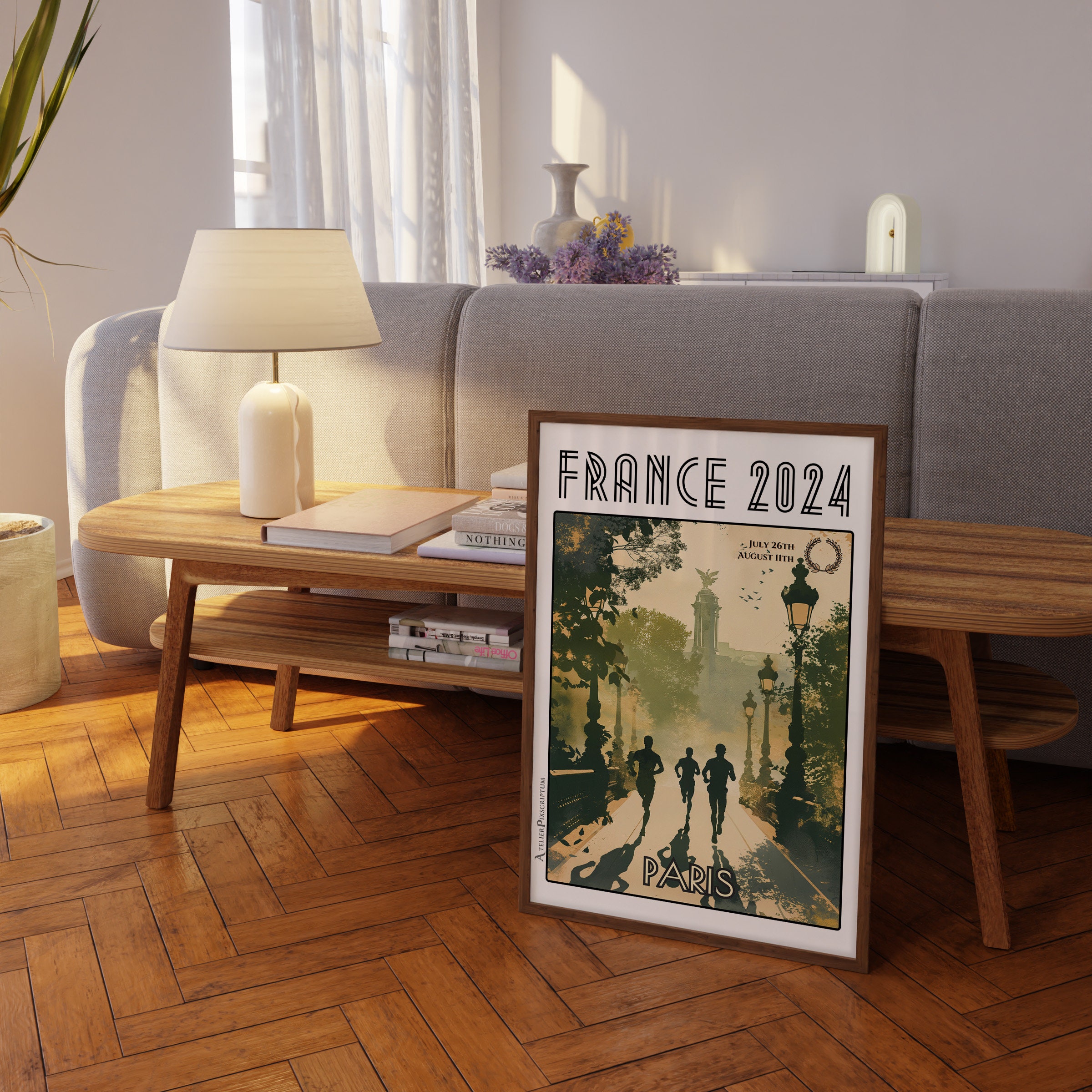 Paris France 2024 Retro Athletics Poster - Urban Elegance - Sporting ...