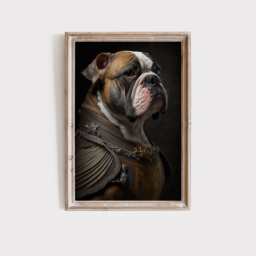 English Bulldog Portrait, Renaissance Animal Painting, Altered Art ...