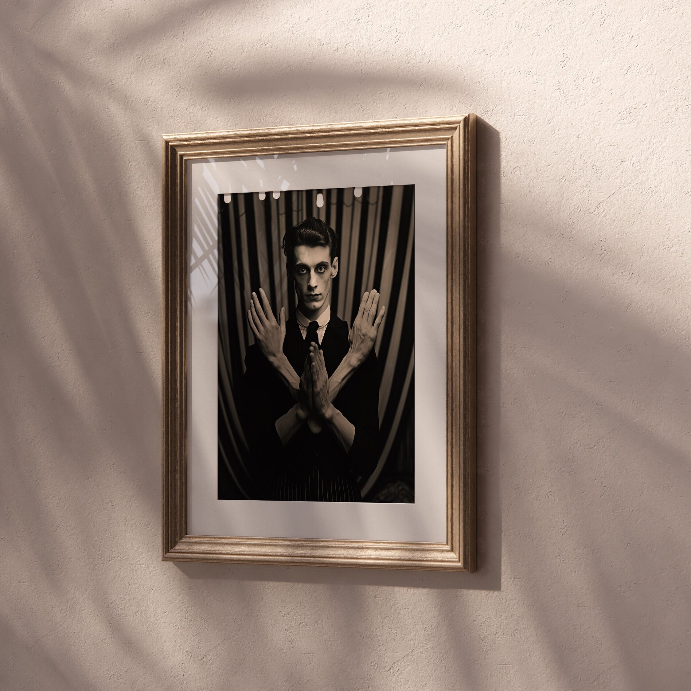 Vintage Black and White Freaks Poster: Four-handed Man - Absurdist Art ...