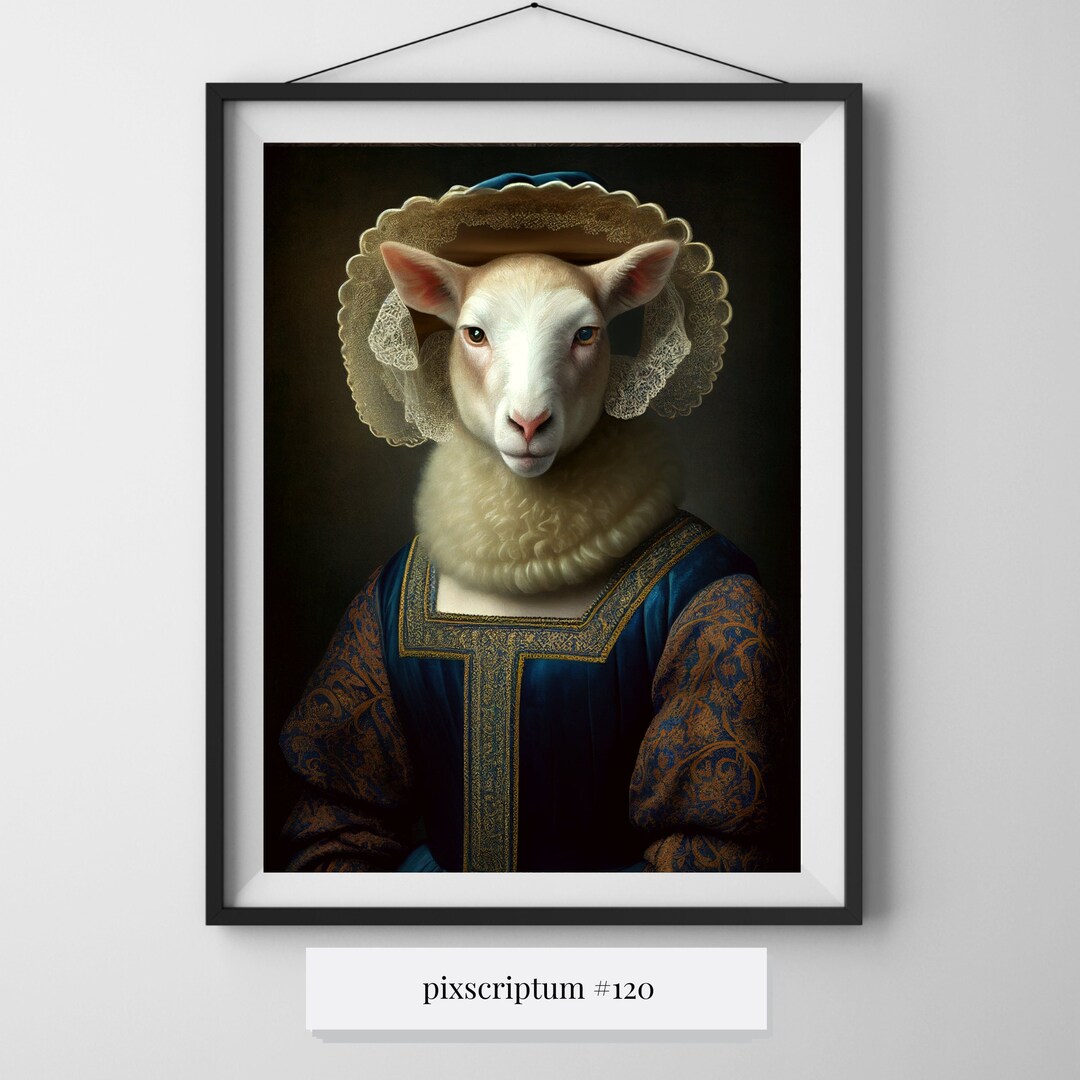 Vintage Sheep Portrait Renaissance Animal Painting Altered - Etsy