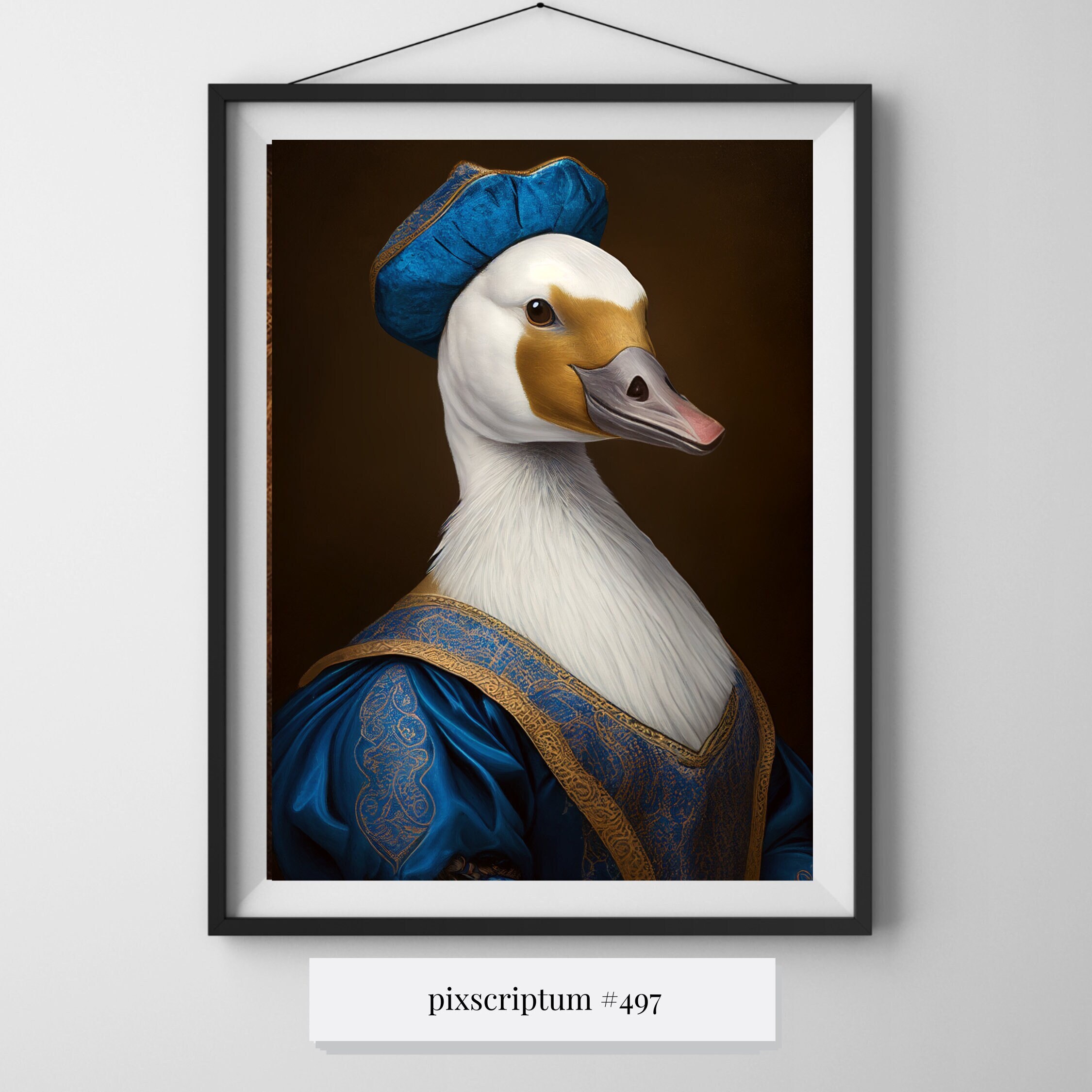 Elegant Duck Portrait Renaissance Bird Painting Aquatic Wall - Etsy
