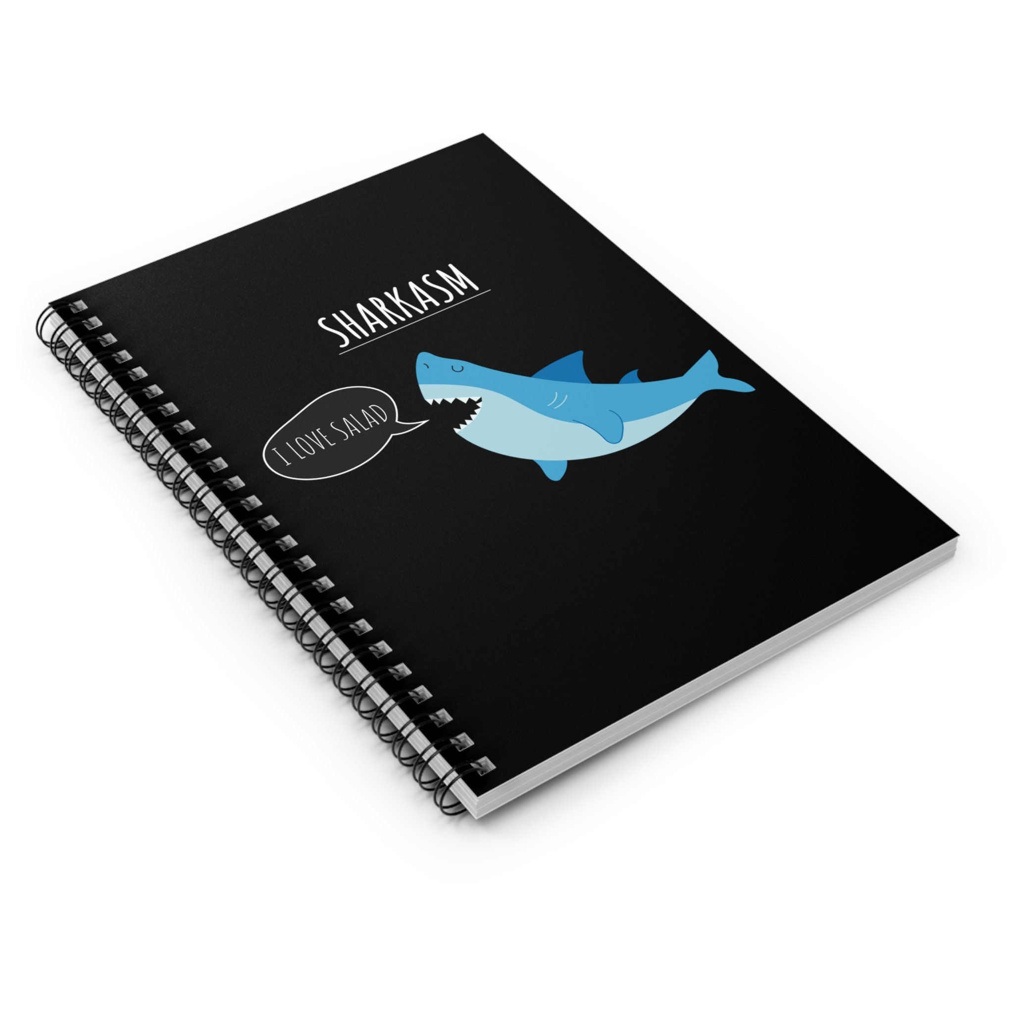 Sharkasm Spiral Notebook Funny Shark Spiral Notebook Ruled - Etsy