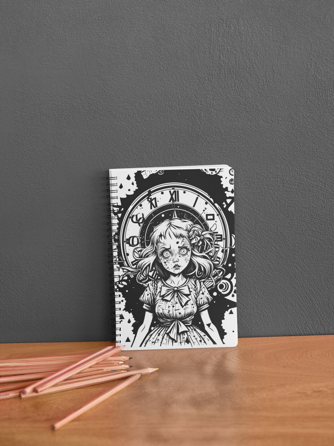 Scary Zombie Girl Spiral Notebook Ruled Line - Etsy