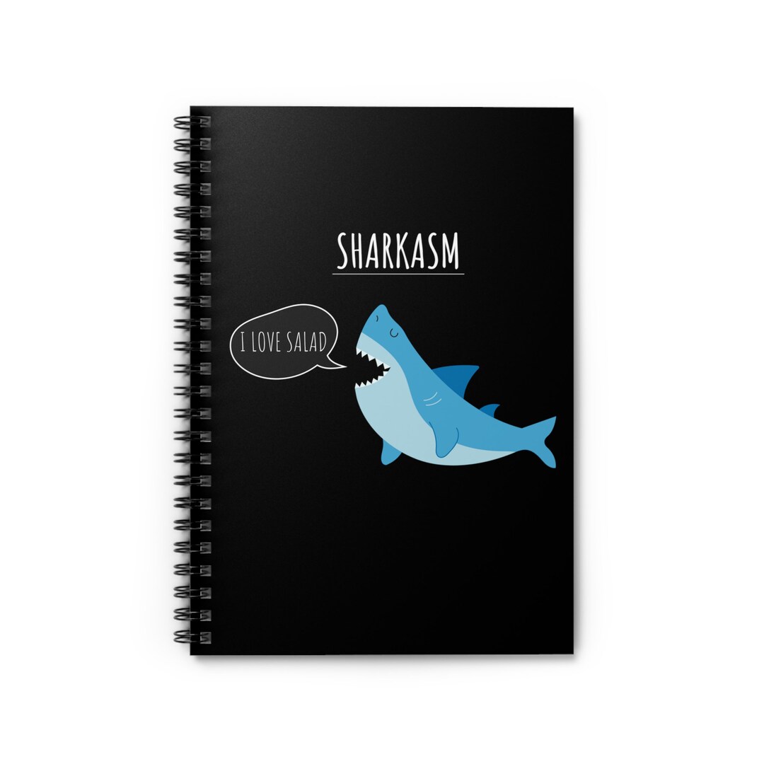 Sharkasm Spiral Notebook Funny Shark Spiral Notebook, Ruled Line - Etsy