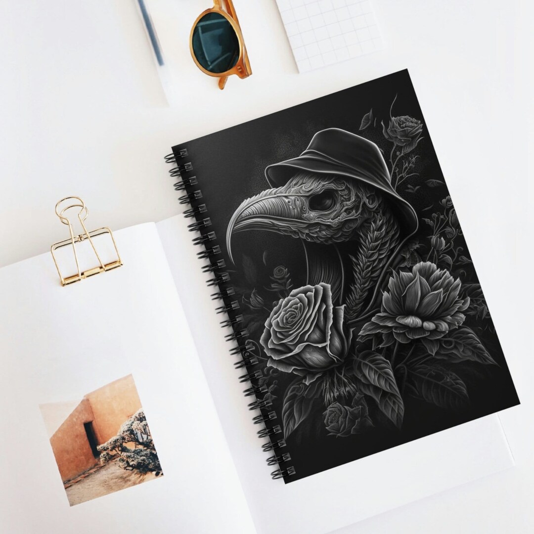 SPIRAL NOTEBOOK: Plague Doctor and White Roses Plague and - Etsy