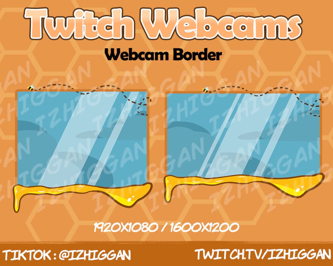 Kawaii Beehive Honey BEE Webcam Border, 16x9 & 4x3 - Twitch, Youtube ...