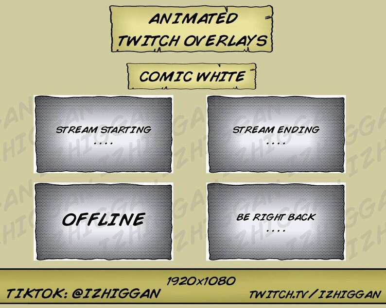 Retro Comic Style Animated Overlay Twitch Streaming, Pngtuber , Vtuber ...