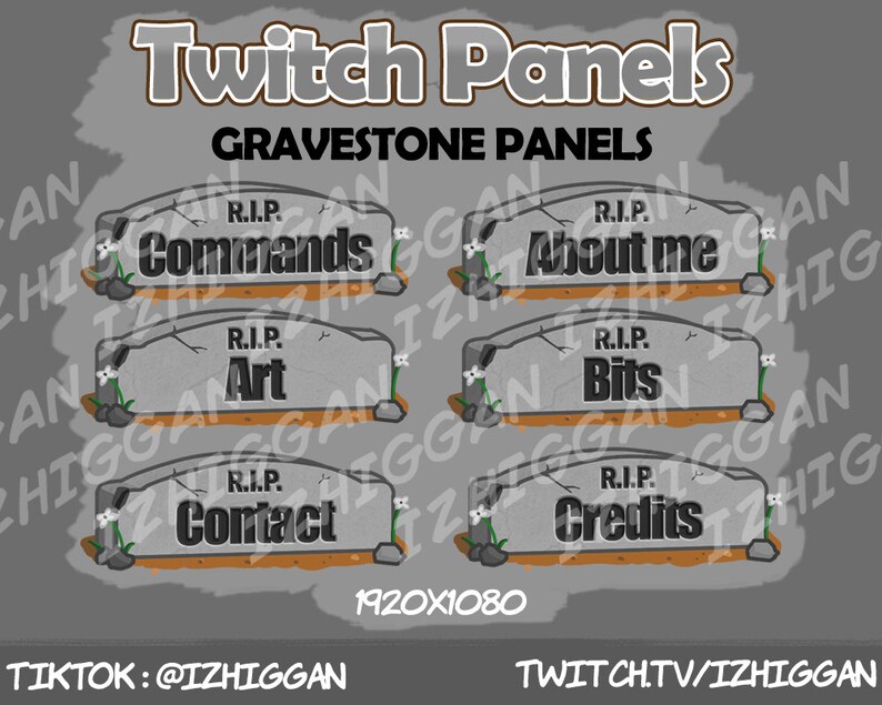 Cute Gravestone Emo Twitch Panels, Pngtuber, Vtuber - Etsy