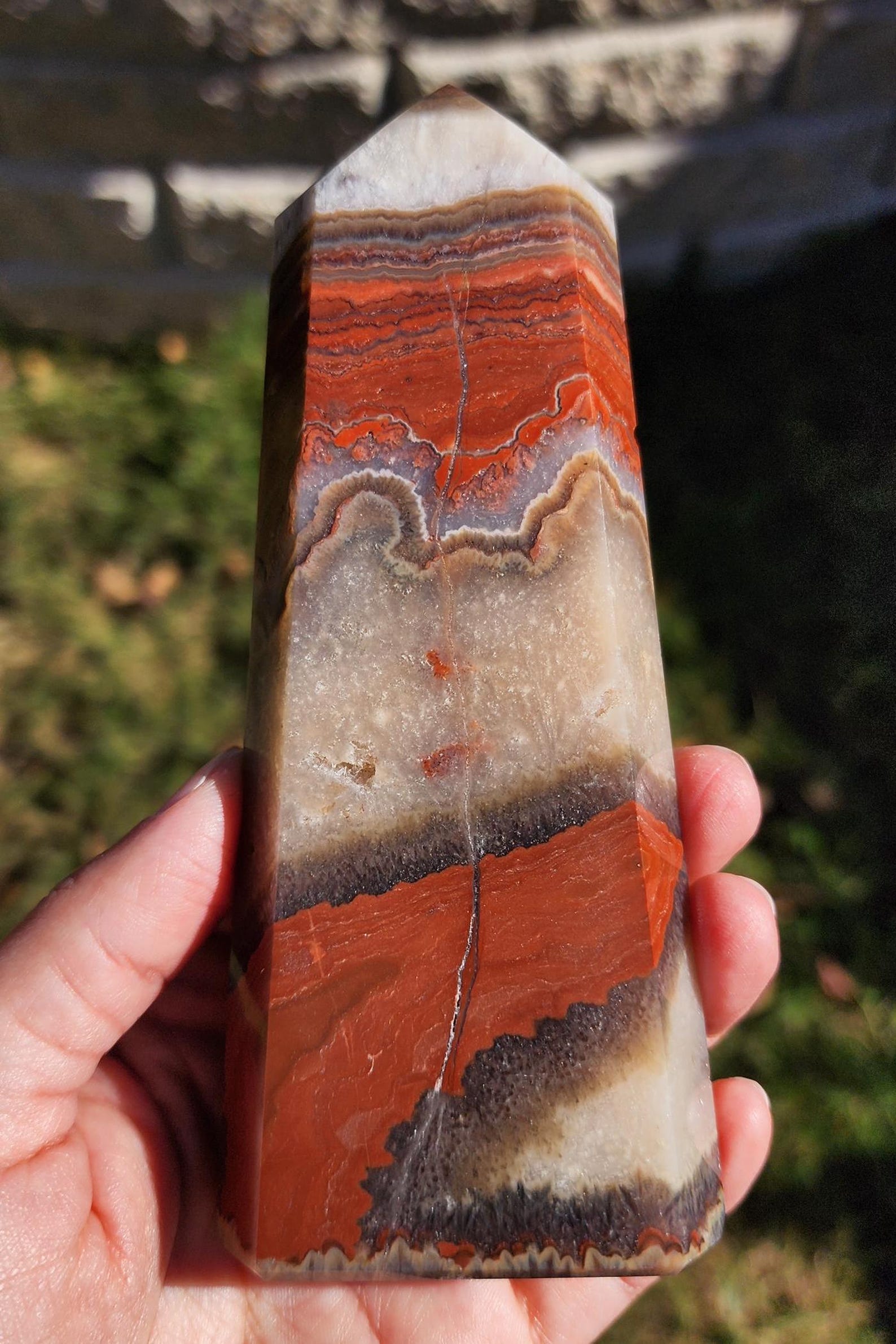 Amethyst Agate Jasper Point | Enchanted Quartz Crystal Tower #EQ2 - Etsy