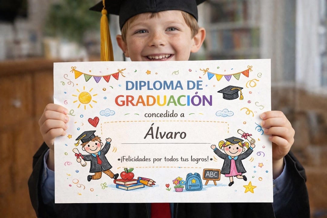 Printable End-of-year Diploma for Kids, Graduation Certificate for ...