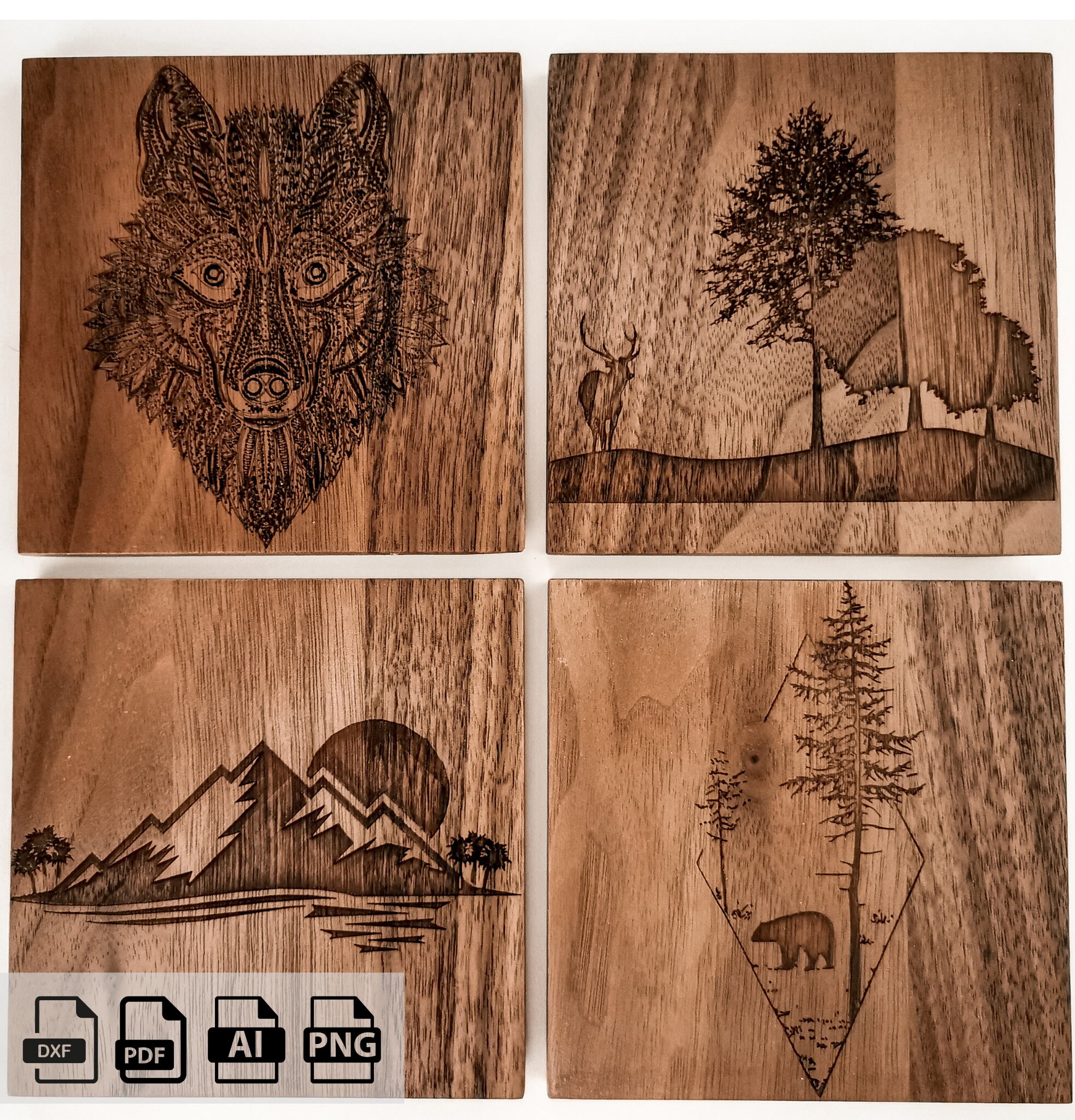 Nature Designs Wood Engraving Patterns for Laser Instant Download ...