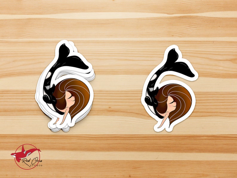 Orca Mermaid Sticker - Etsy
