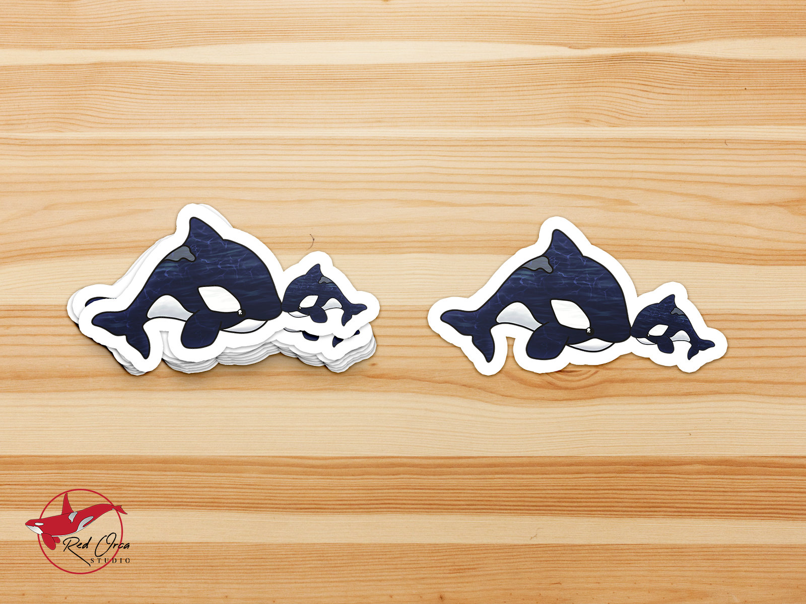 Orca and Baby Sticker - Etsy