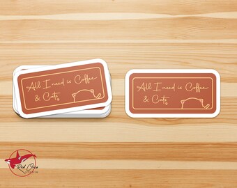 Cute Kawaii Coffee Cat Kitten Latte Cup Vinyl Decal Sticker Transparent ...