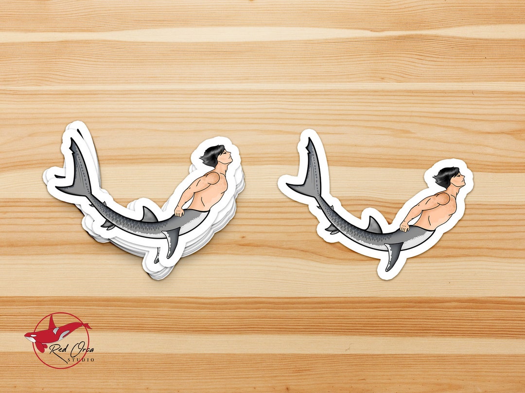 Tiger Shark Merman Sticker - Etsy