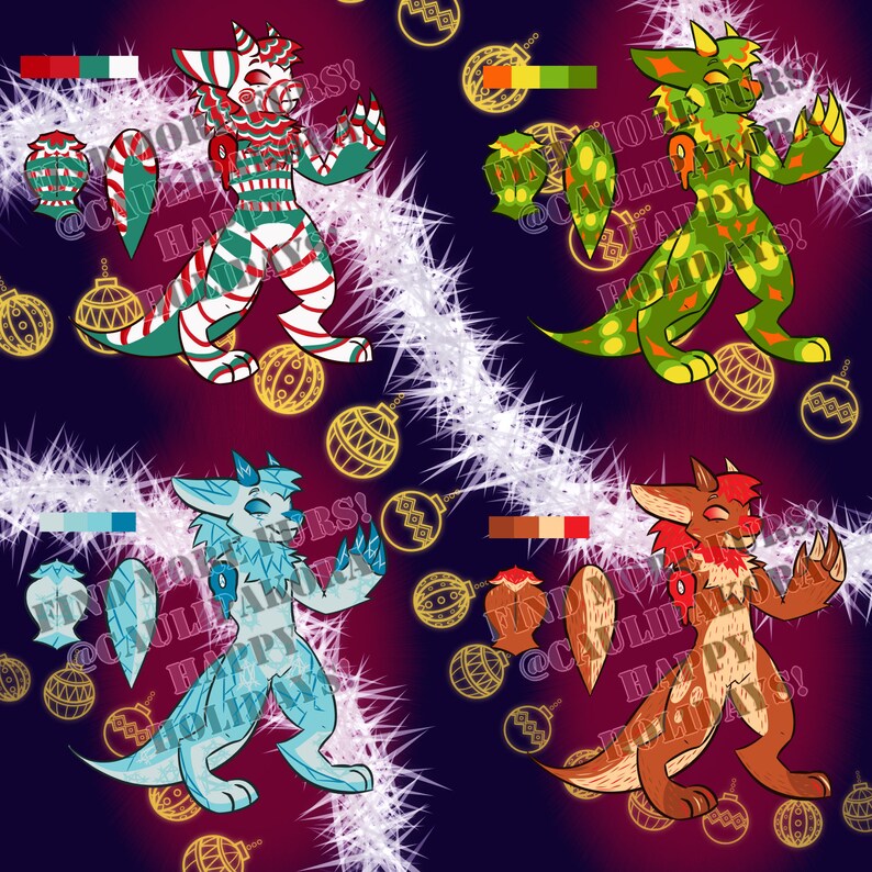 Wickerbeast Furry OC Christmas-themed Adoptables! Premade - PM to ...