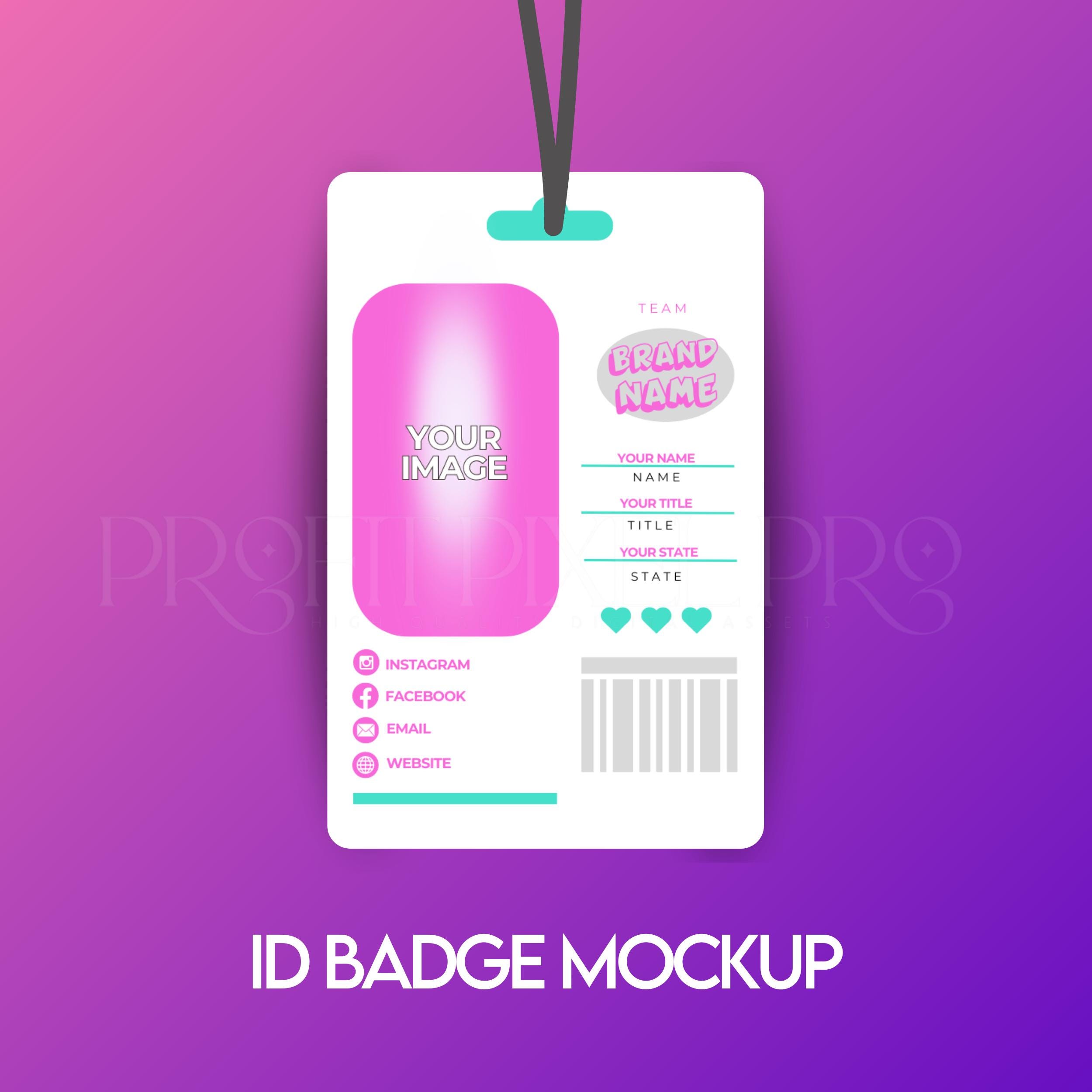 Viral ID Badge Template, Editable Digital Download, Customized Name Tag ...