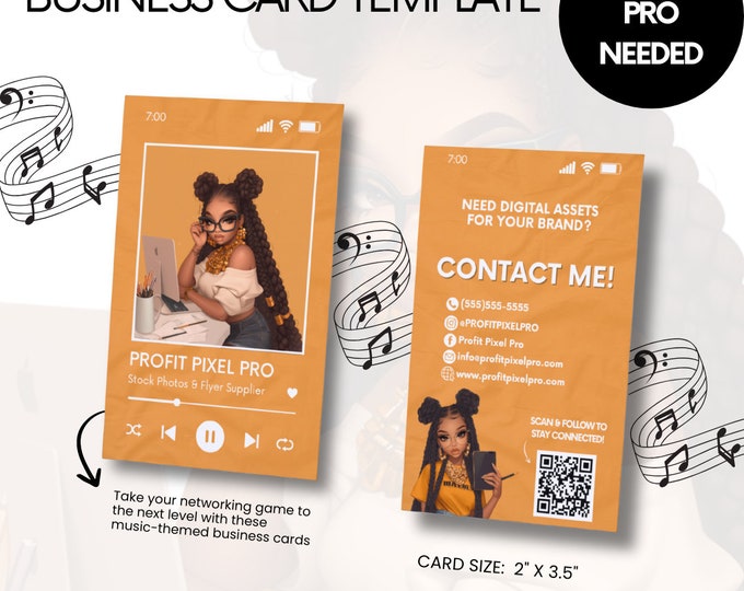 Spotify Business Card Template for Musician Editable Canva Template ...