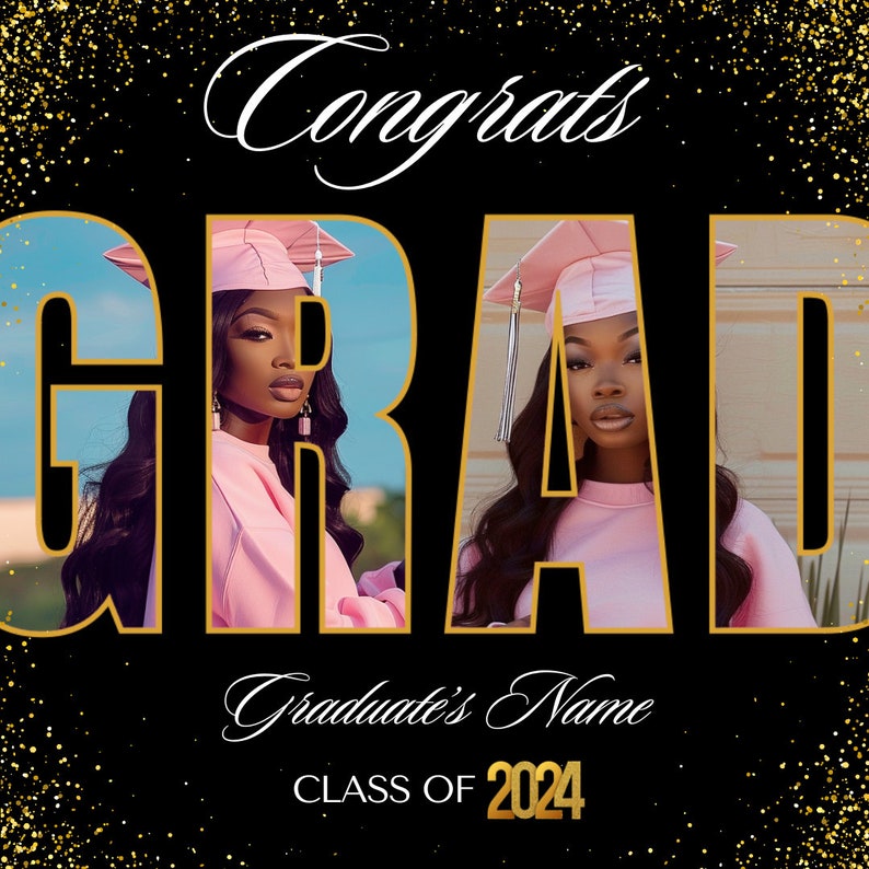 Grad Template PNG, Grad Templates Canva for Social Media, Grad Poster ...