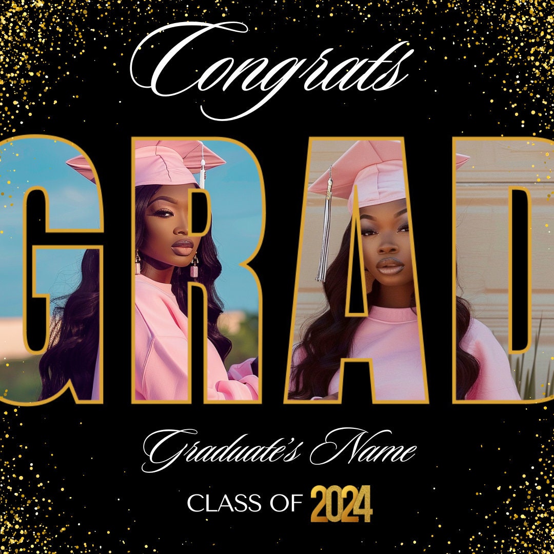 Grad Template PNG, Grad Templates Canva for Social Media, Grad Poster ...