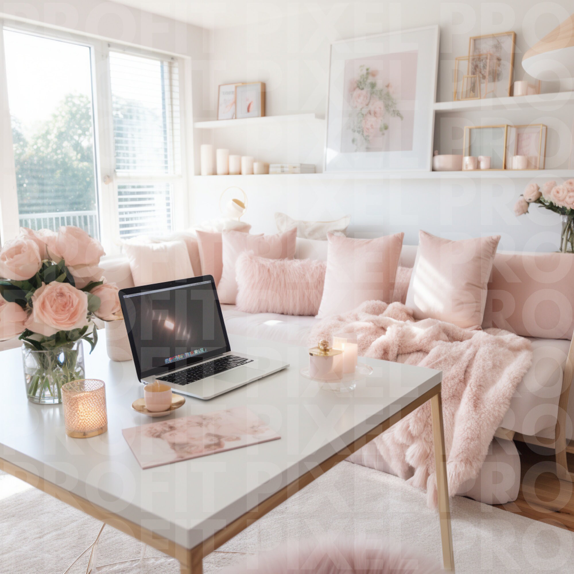 Black Woman Pink Luxe Home Office Photo Bundle Lifestyle - Etsy