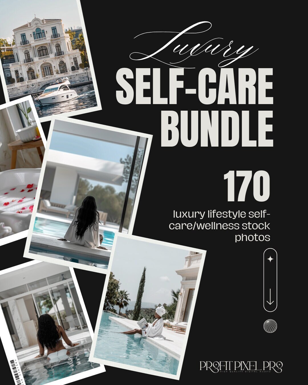 Faceless Black Woman Stock Photo Bundle, 170 Luxury Self Care Wellness ...