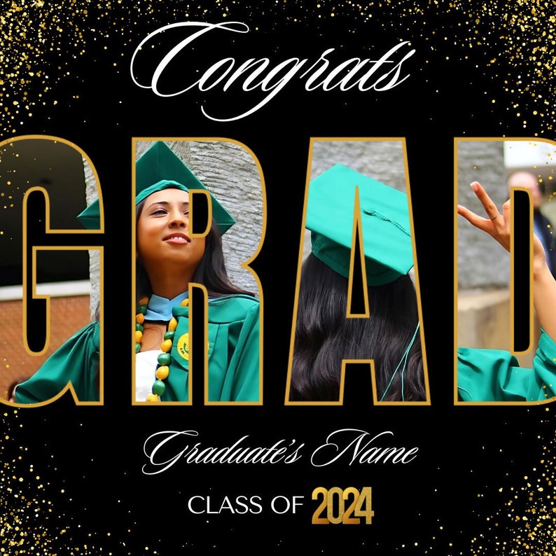 Grad Template PNG, Grad Templates Canva for Social Media, Grad Poster ...