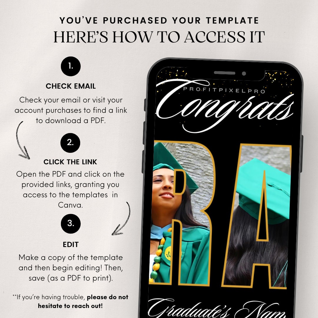Grad Template PNG, Grad Templates Canva for Social Media, Grad Poster ...