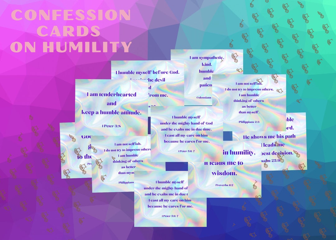 Scripture Confession Cards on Humility - Etsy