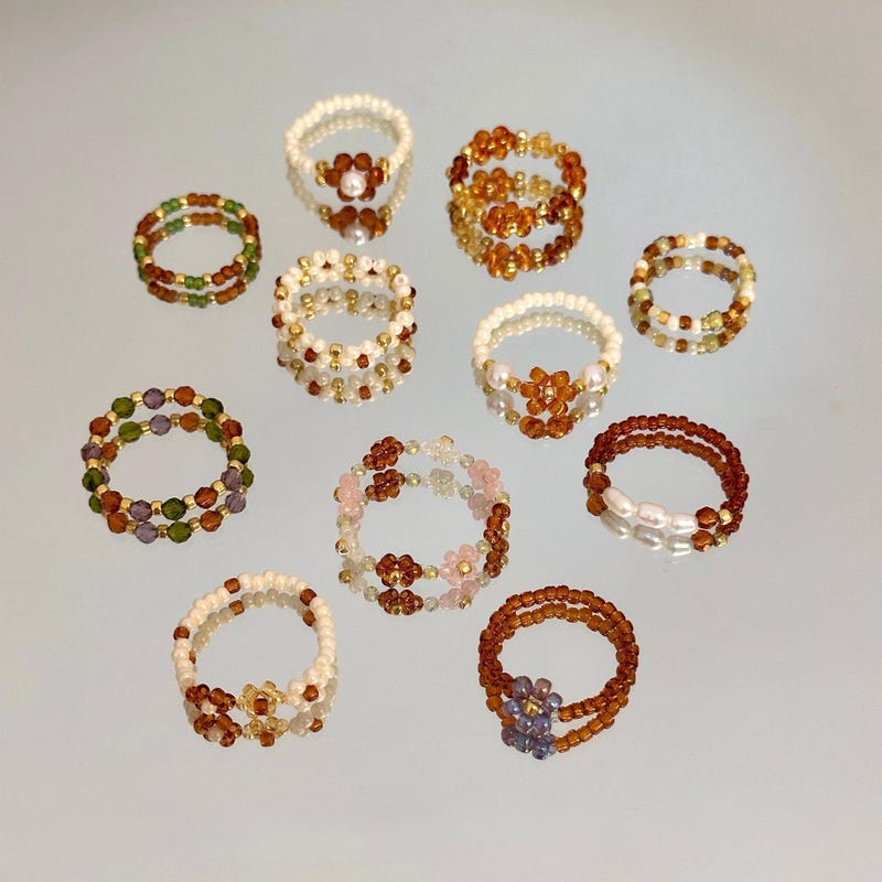 Beaded Rings - Etsy