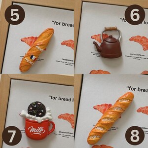 Bread Bakery Fridge Magnet Set, Realistic Miniature Food, Kitchen Decor ...